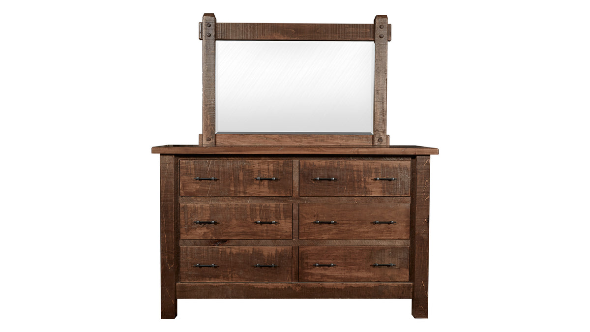 Conroe Ruff Sawn Dresser & Mirror – Gallery Furniture